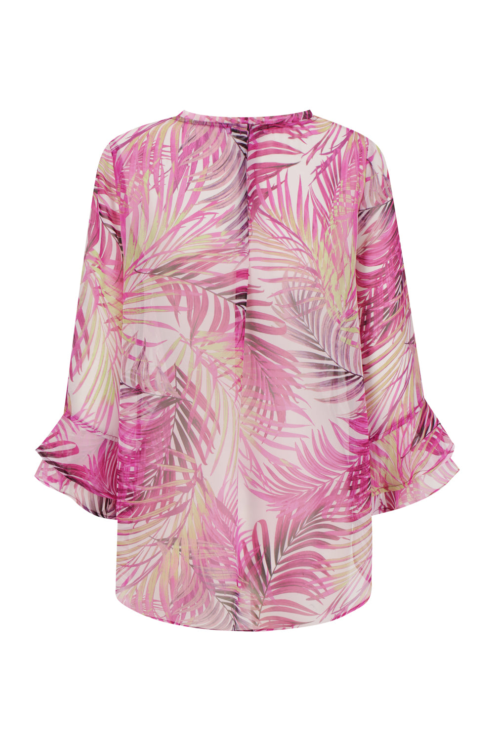 Capri Ruffle Top | Violet Palm – Via Gioberti